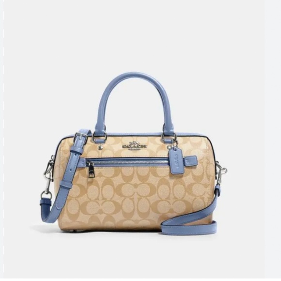 Coach | Bags | Coach Rowan Satchel In Signature Canvas Silver Khaki ...